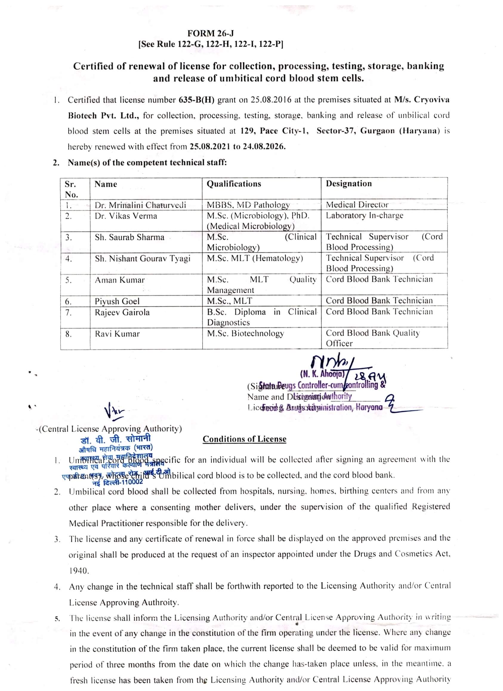 Global Accreditations | Cryoviva India